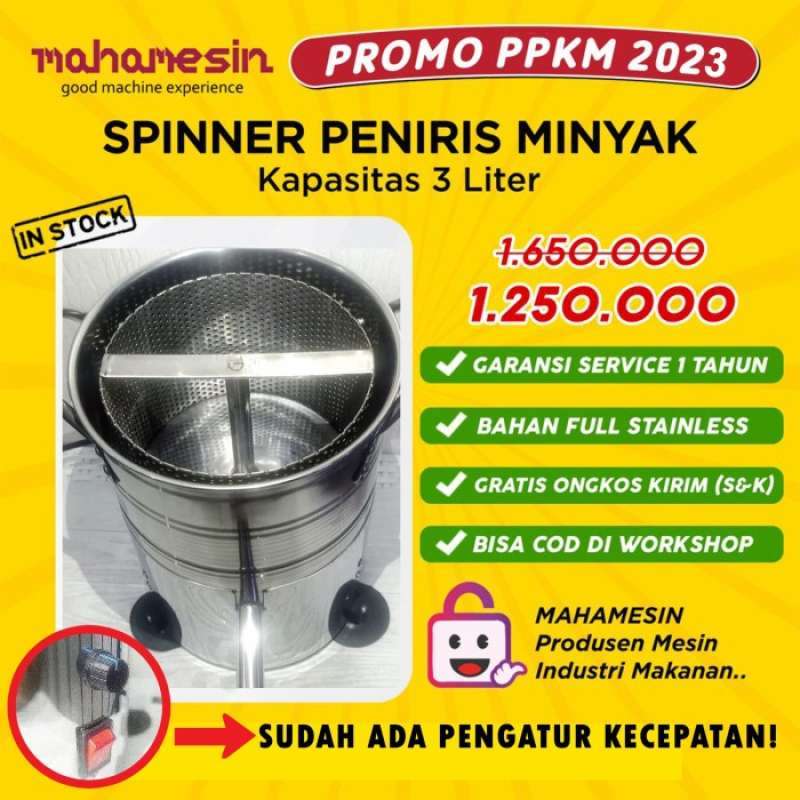 Jual Mesin Peniris Minyak Atau Spinner Mahamesin Kap. 3 Liter Di Seller ...