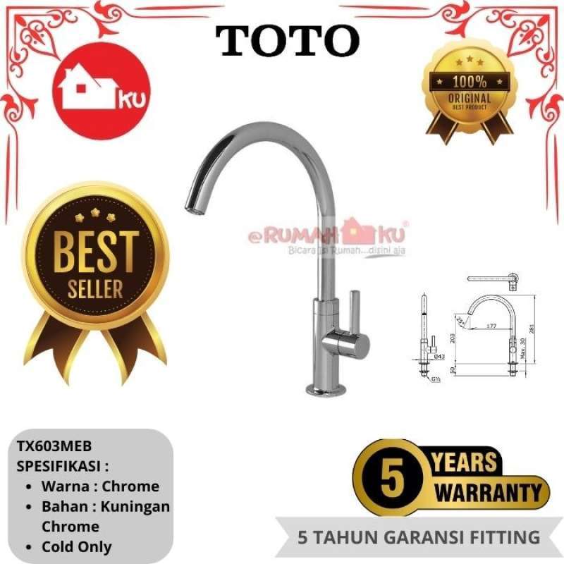 Jual Kran Sink Toto Tx603meb / Kran Cuci Piring/ Kran Sink Dapur Di Seller Shin Store ...