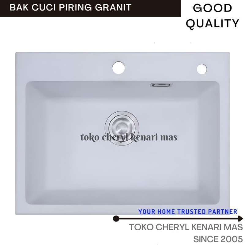 Jual Kitchen Sink Granite Bak Cuci Piring Granit Putih White Bertu 6349 ...