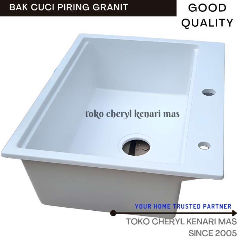 Jual Kitchen Sink Granite Bak Cuci Piring Granit Putih White Bertu 6349 ...