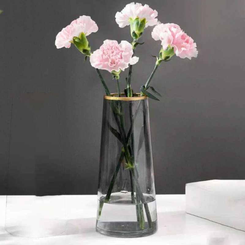 Jual Qintong Vas Bunga Kaca Silinder Smooth Nordic Simple Glass Vase ...