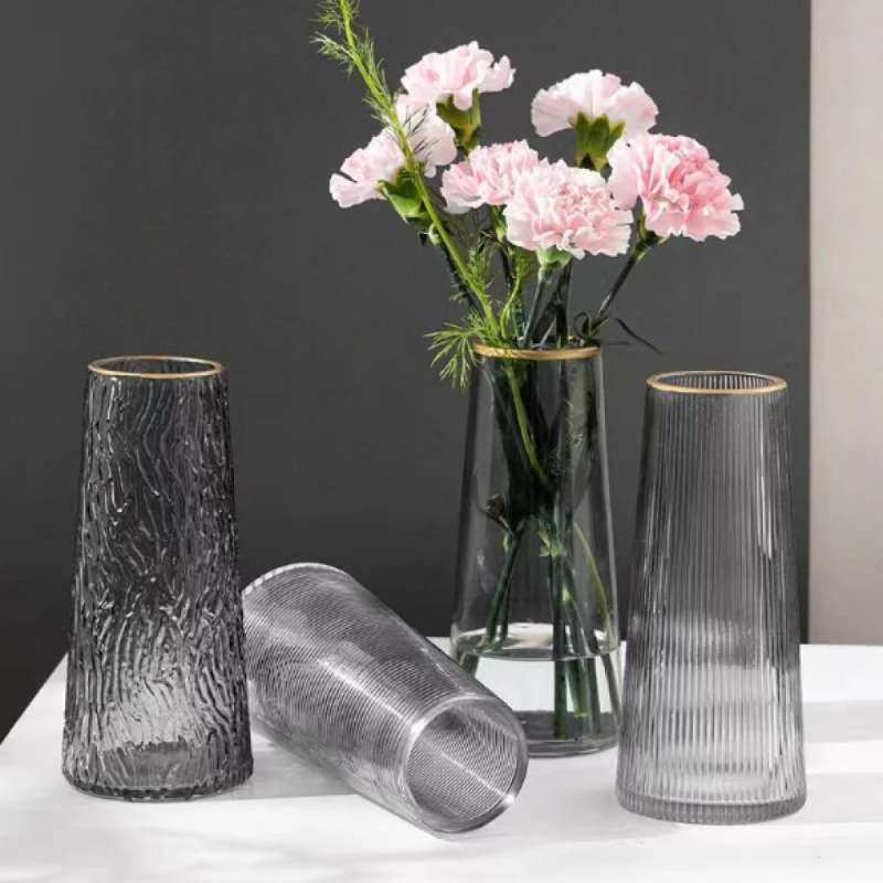 Jual Qintong Vas Bunga Kaca Silinder Smooth Nordic Simple Glass Vase ...