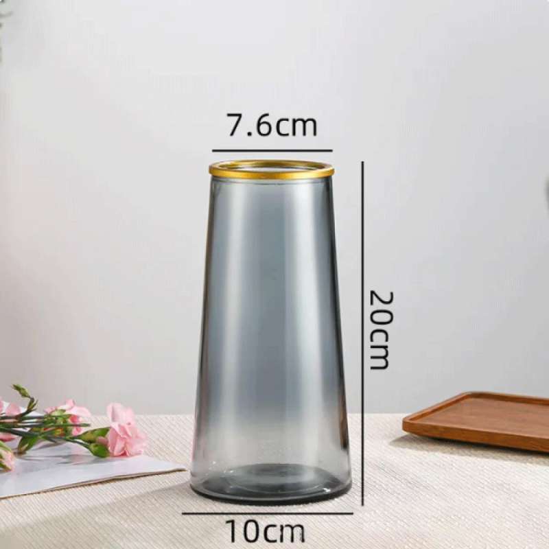 Jual Qintong Vas Bunga Kaca Silinder Smooth Nordic Simple Glass Vase ...