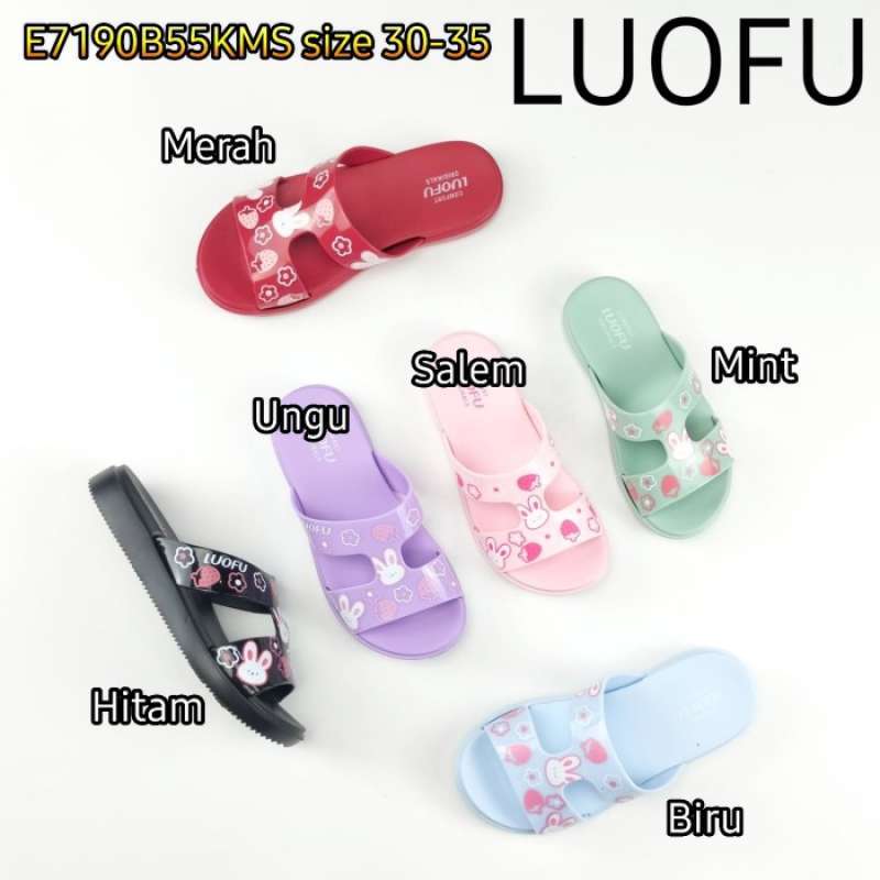 Jual E7190b55kms Luofu Original Sandal Karet Selop Anak Cewek Sendal ...