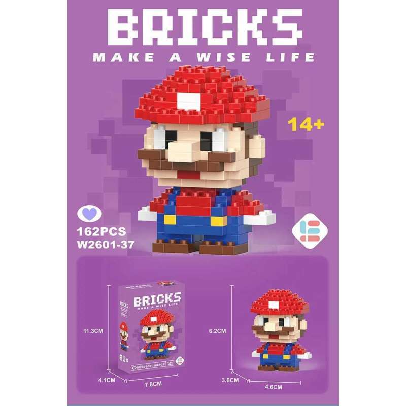Jual Bricks Mainan Balok Susun Karakter Mario Lego Figure 162pcs W2601 ...