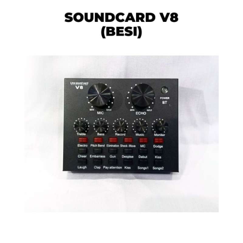 Jual Sound Card V8 Singing Live Soundcard Mixer External Audio ...