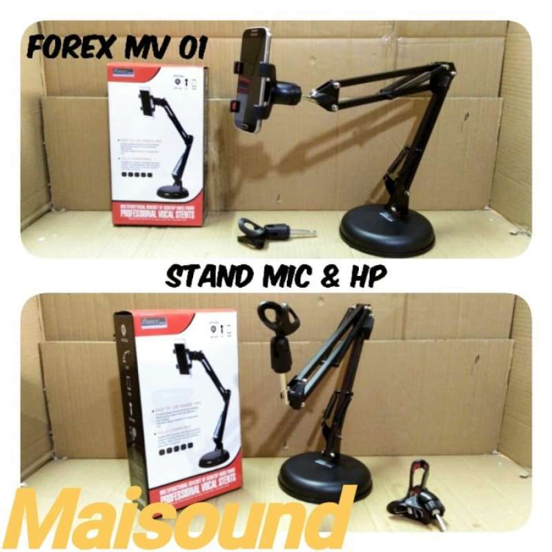 Jual Stand Hp Dan Mic Meja Forex Mv 01 Table Standing Hp Microphone ...
