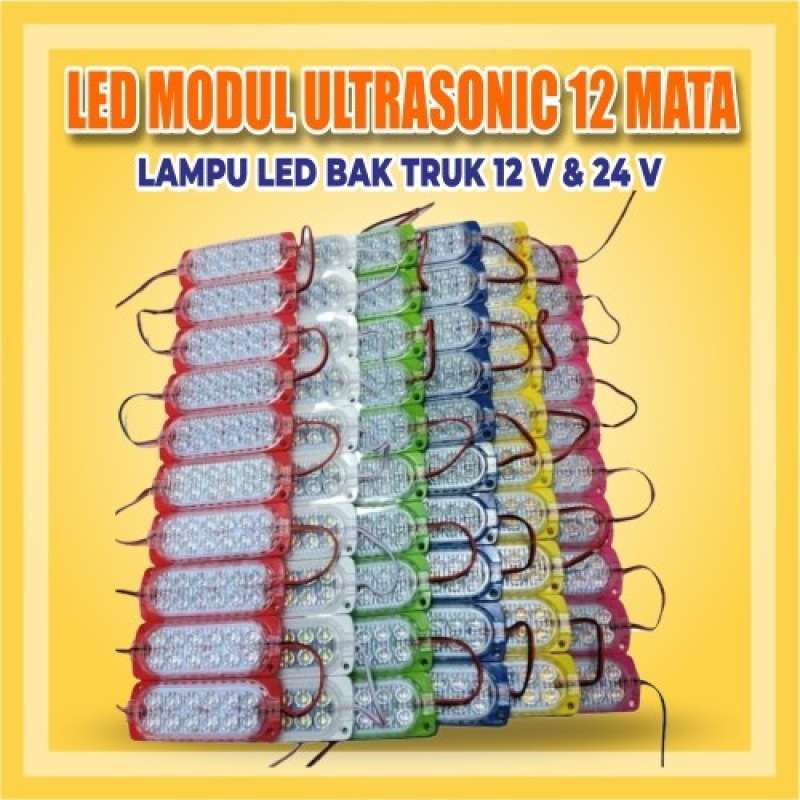 Promo Lampu Led Bak Truk / Led Modul Ultrasonic Led 12 Mata 12v Dan 24v - Merah, 12v Diskon 23% ...