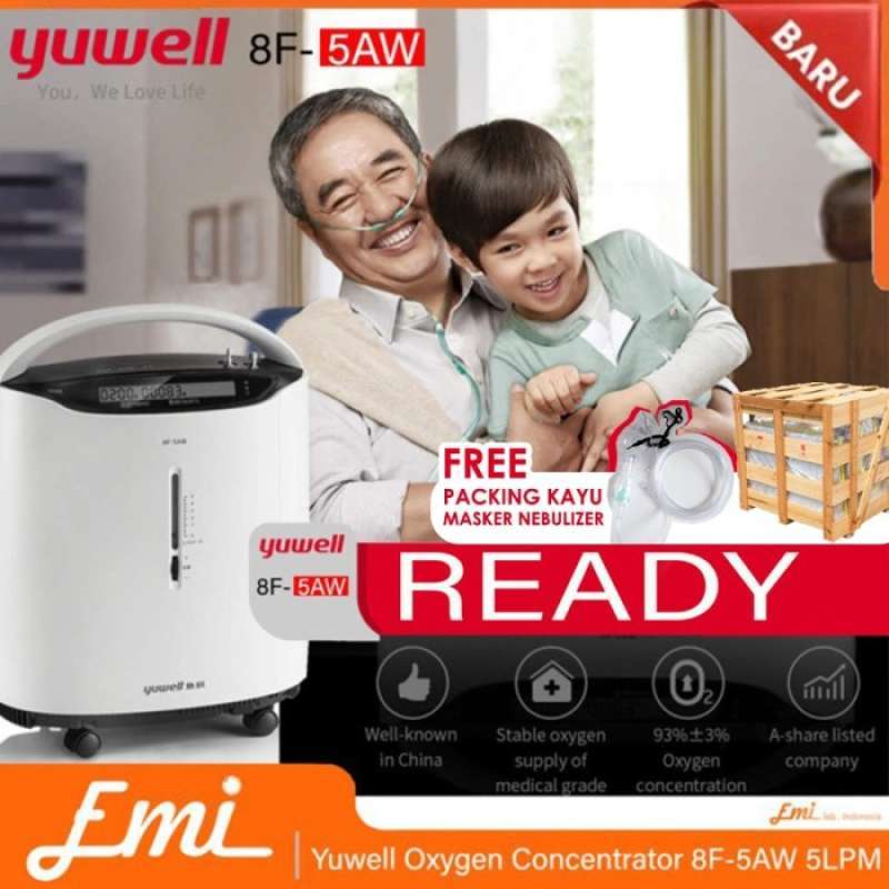 Promo Yuwell 8f-5aw 5l Oxygen Concentrator Medical Grade Oksigen Bukan ...