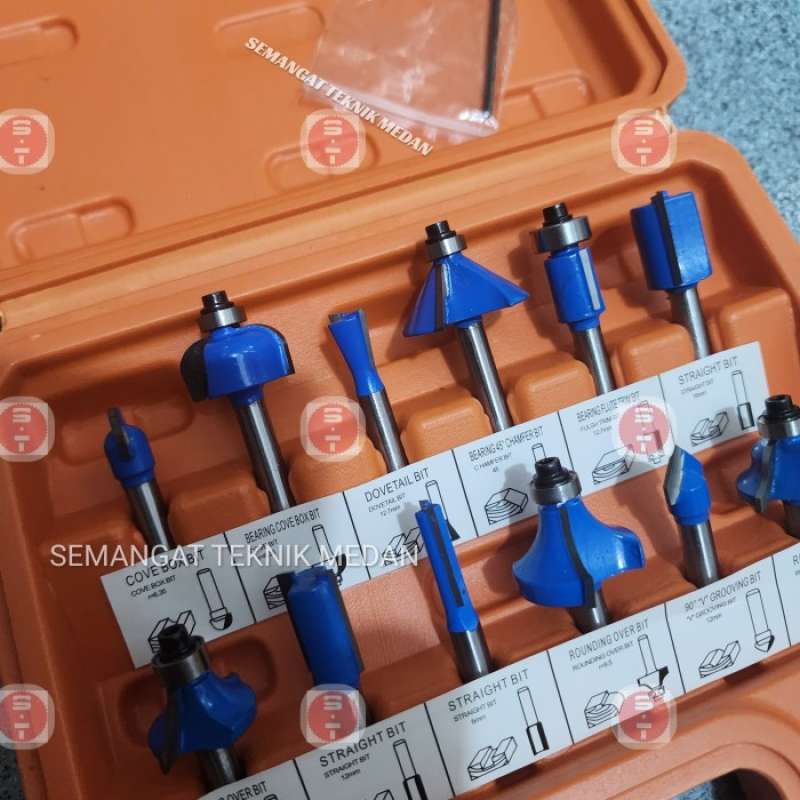 Jual Plastik Mata Profil Router Wood Trimmer Kayu Bits Set 12pcs ...