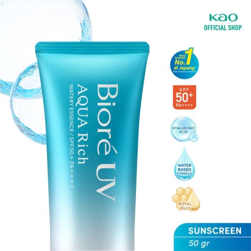 Jual Biore Uv Aqua Rich Sunscreen Watery Essence Spf50 Pa++++ 50gr Di ...