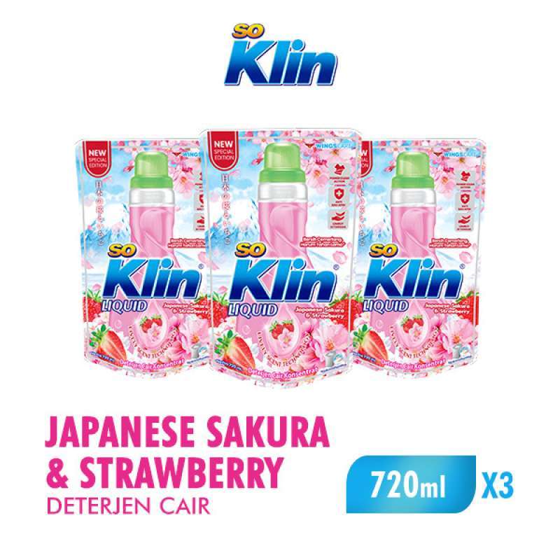 Jual Soklin Deterjen Cair Sakura Strawberry 720 Ml X 3 Pcs Di Seller Velvet Store - Cengkareng ...
