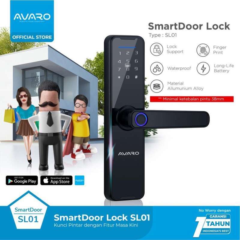 Jual Avaro Smart Door Lock Sl01 Kunci Pintu Digital Smart Lock Di Seller Singmakmur - Singmakmur ...