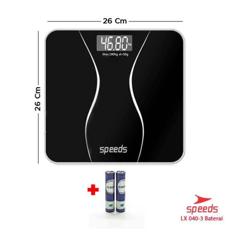 Jual Timbangan Badan Digital 30x30cm 180kg Scale Kaca Berat Mini Max ...