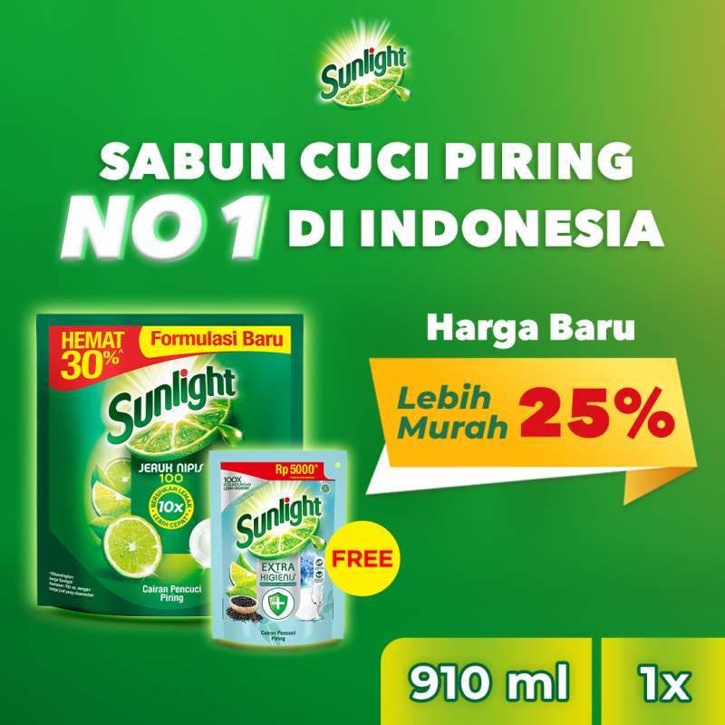 Promo Sunlight Sabun Cuci Piring Cair Refill Jeruk Nipis 910 Ml Free ... Promo Sunlight Sabun Cuci Piring Cair Refill Jeruk Nipis 910 Ml Free ...