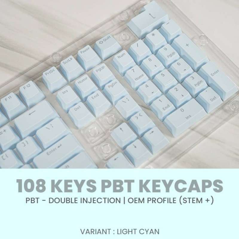Jual Sades Pbt Double Injection Keycaps 108 Set Oem Profile - Grey Di ...