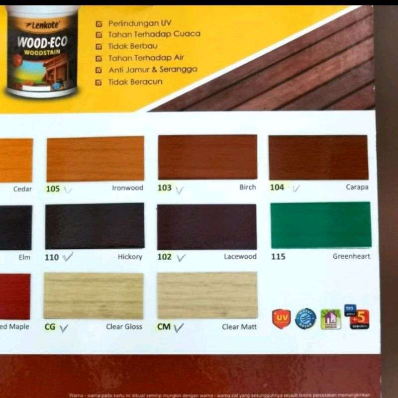 Jual Plitur / Politur Lenkote Wood-eco Woodstain Avian Dengan Campuran ...