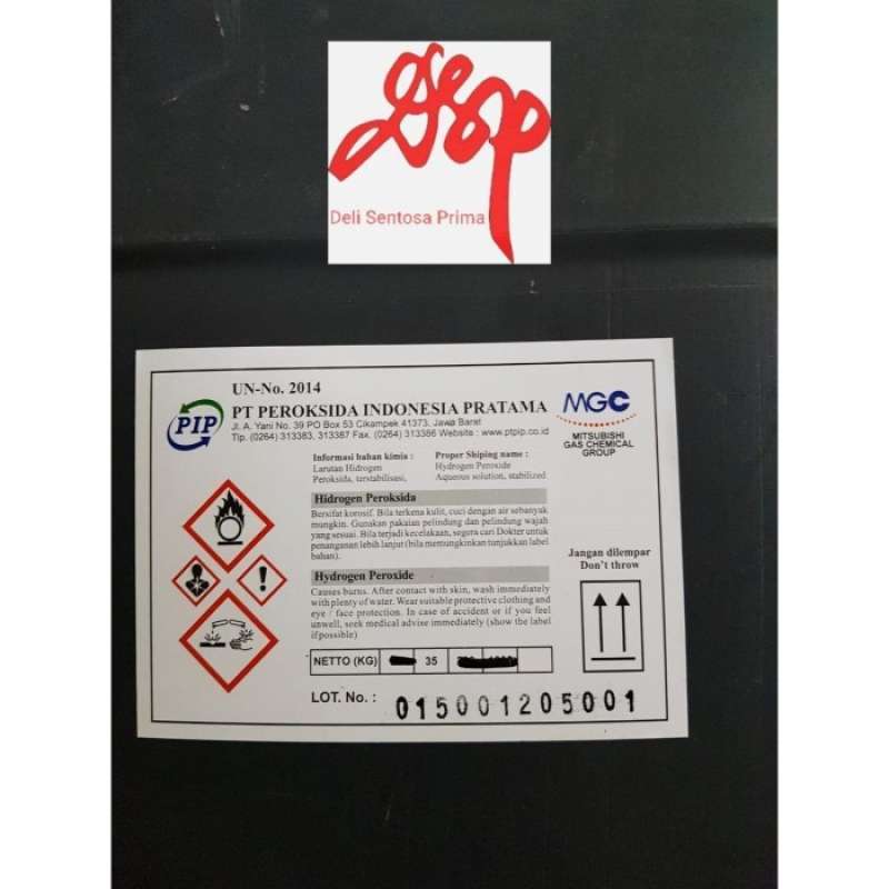 Promo Hydrogen Peroxide / H2o2 / Hidrogen Peroksida Pip Jeriken Grosir ...