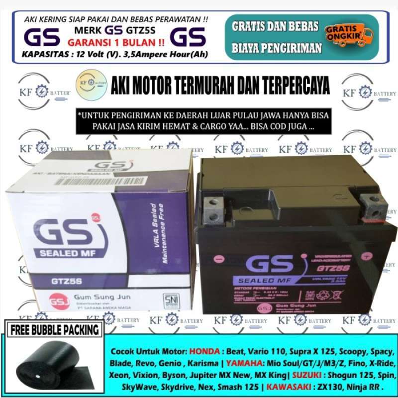 Promo Aki Motor Jupiter Mx New,mx King,r15,ninja Rr Gtz5s Gs Mf Diskon ...