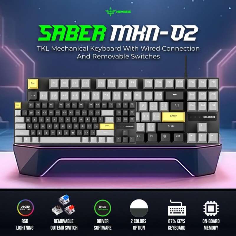 Jual Nyk Saber Mkn-02 Keyboard Mechanical Removable Tkl - Switch Brown ...