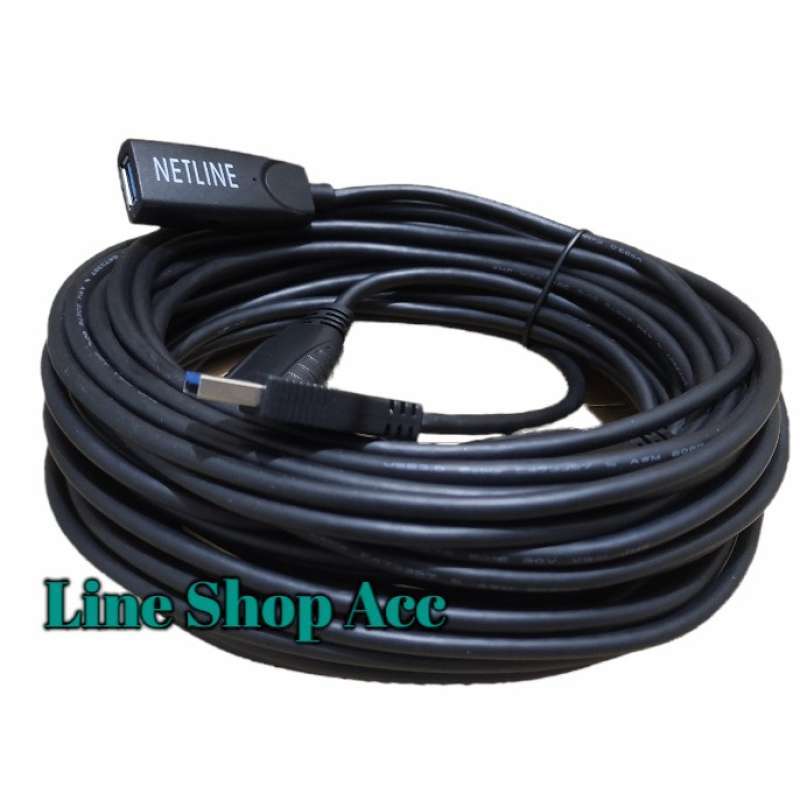 Jual Kabel Extension Active 15 Meter Usb 3.0 Netline Cable Extender Aktif - 15m Di Seller Velvet ...