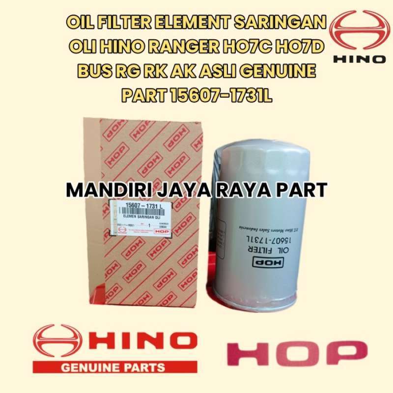 Promo Oil Filter Element Saringan Oli Hino Ranger Ho7c Ho7d Bus Ak Rg Rk Baru Diskon 33% Di ...