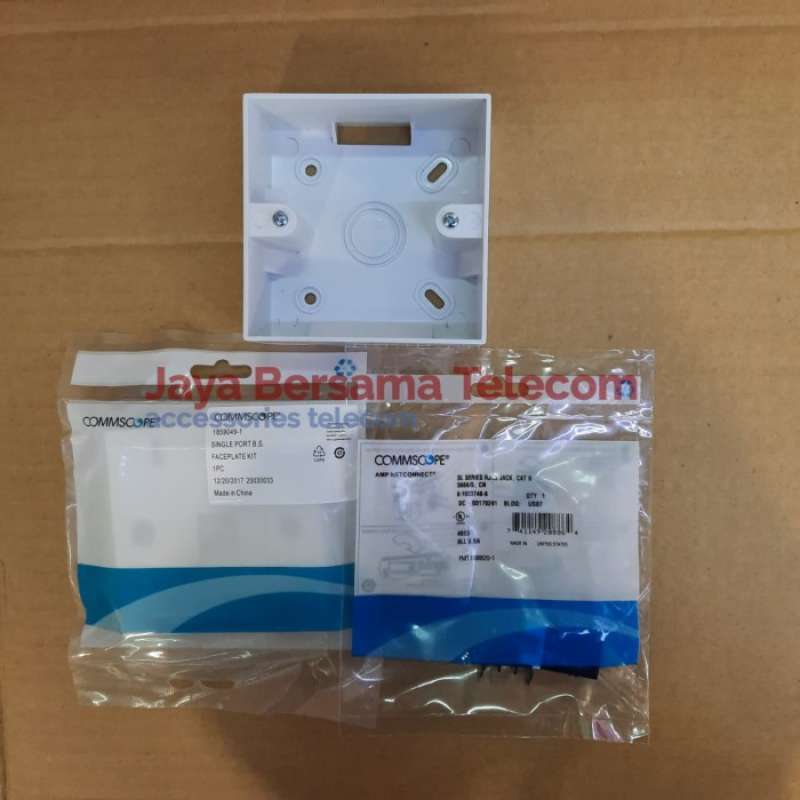 Jual Modular Data Cat.6 Amp Commscope Komplit Faceplate+modular+outbow ...