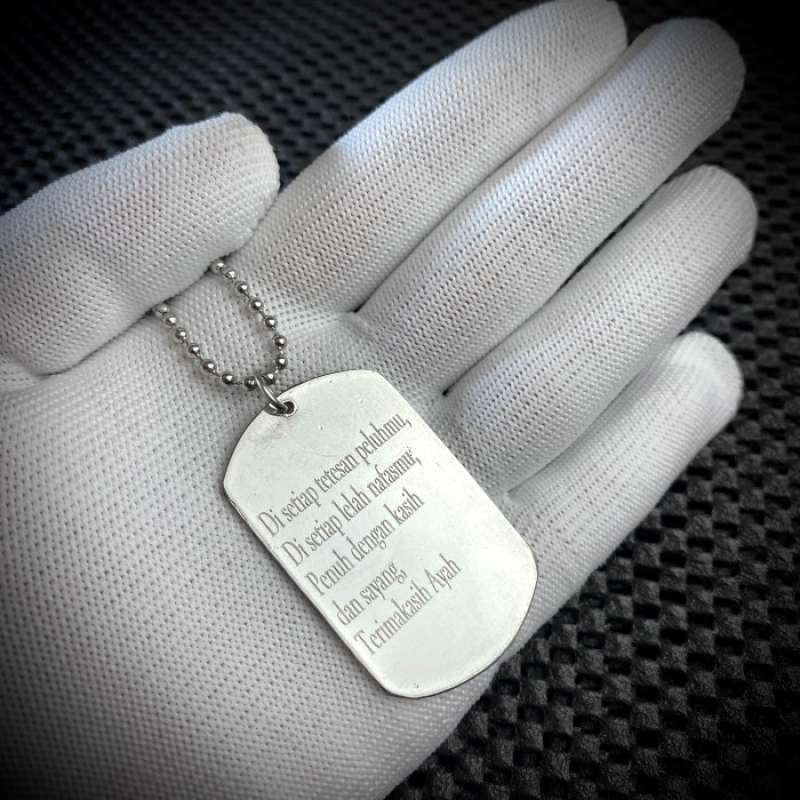Jual Kalung Tentara Militer Abri Kalung Custom Nama Grafir Anti Karat ...