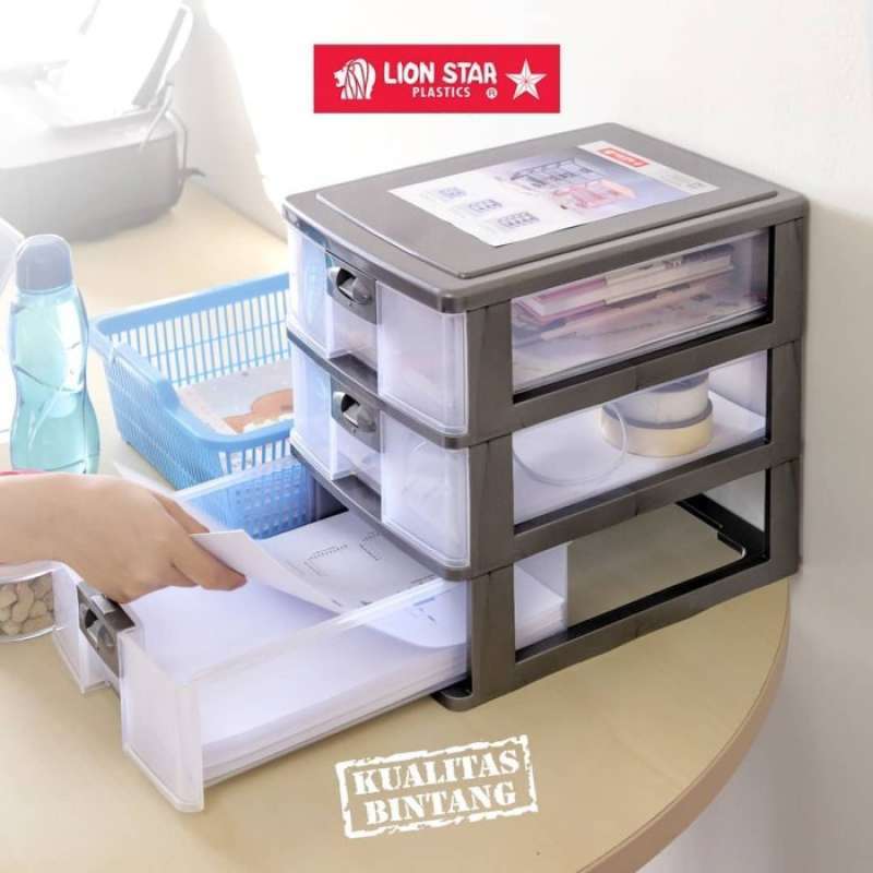 Jual Laci Kertas A4 Plastik Kecil Susun 3 Lion Star Pr-33 Pressa ...