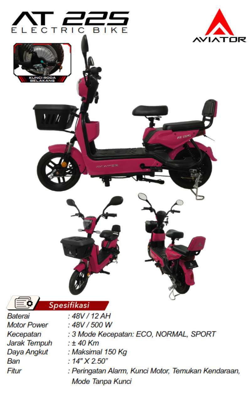 Promo Sepeda Listrik Aviator At 225 New 48 Volt / 12 Ah By Pacific ...