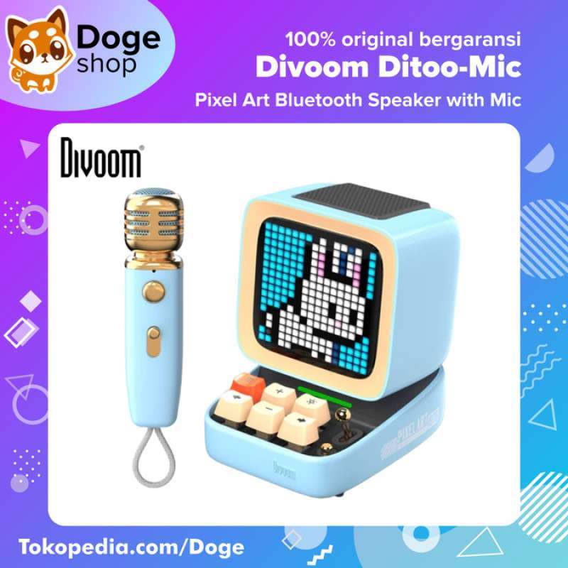Promo Divoom Ditoo-mic Pixel Art Bluetooth Speaker Alt. Ditoomic Plus ...