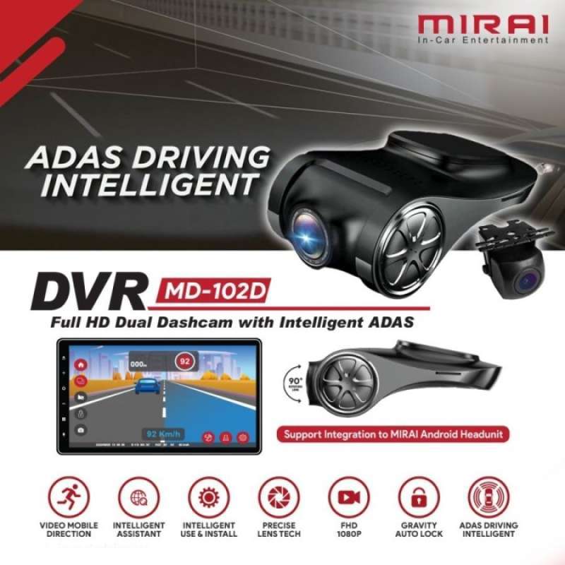 Promo Camera Dvr Dashcam Premium Mirai Md-102d Adas Full Hd Front & Rear Diskon 33% Di Seller ...
