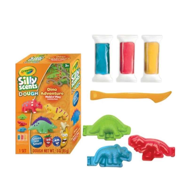 Jual Crayola Silly Scents Dough Dinosaurs Unicorn Lilin Plastisin ...
