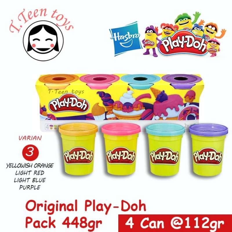 Jual Playdoh Original Set 4 Colours 448gr Play-doh 4 Warna Mainan Anak ...