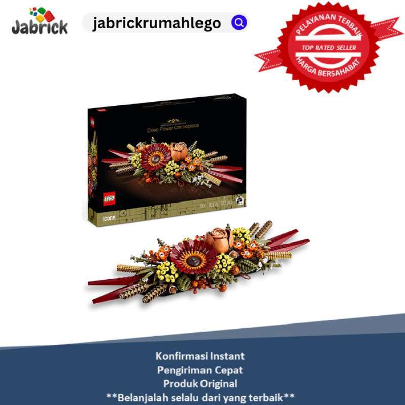 Jual Lego 10314 Icons Dried Flower Centrepiece, Botanical Collection ...