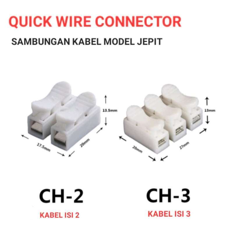 Jual Quick Cable Connector Terminal Sambungan Kabel Listrik Ch2 - Ch3 - Ch3 Di Seller Duta ...