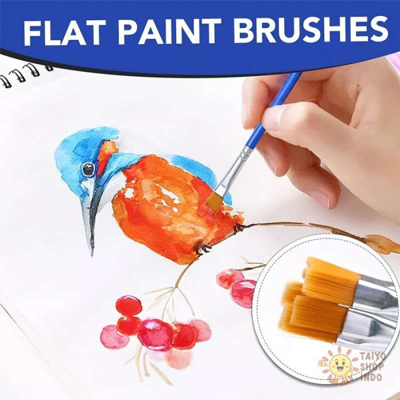 Promo Taiyo Kuas Lukis Cat Air Ujung Pipih Lancip Koas Melukis Anak ...