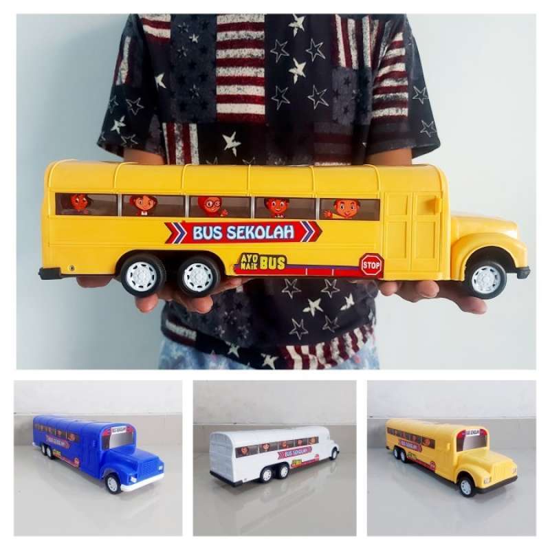 Jual Mainan Bis Sekolah - Mobil School Bus Tarik Anak Edukatif - Bahan ...