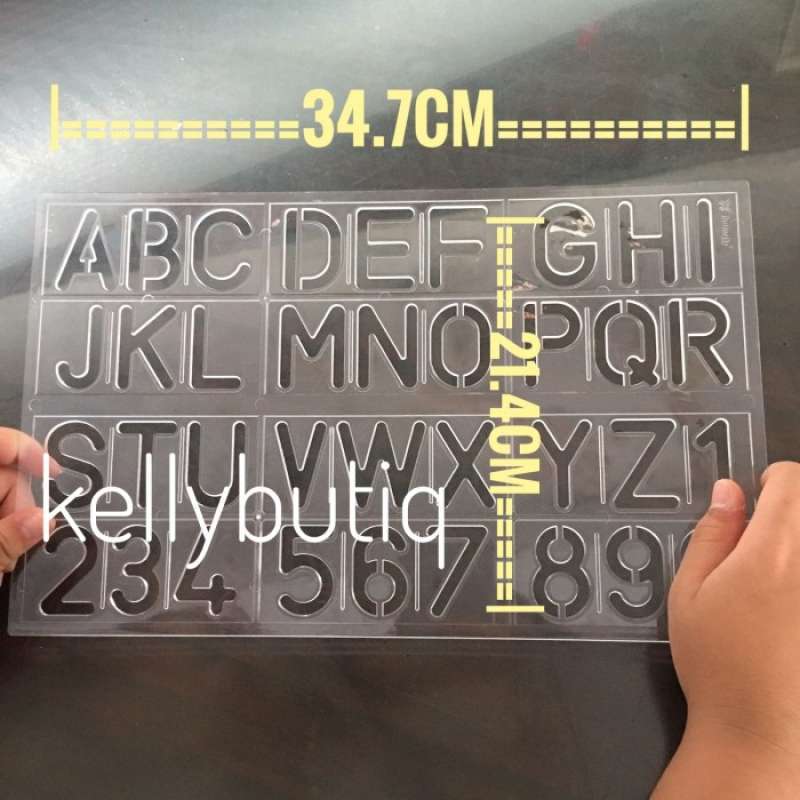 Jual Alfabet Template Ruler Super Jumbo Penggaris Cetakan Huruf Besar ...