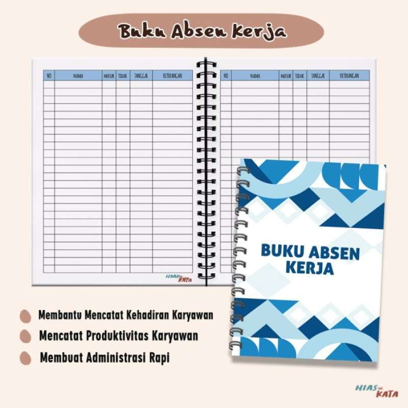 Jual Buku Absen Kerja Daftar Notebook Absensi Karyawan - Soft Cover Di Seller Velvet Store ...