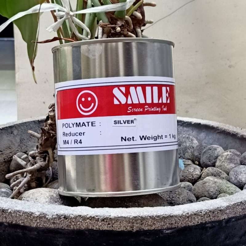 Jual [silver] Tinta/cat Sablon Plastik Smile Polymate 1 Kg Di Seller ...