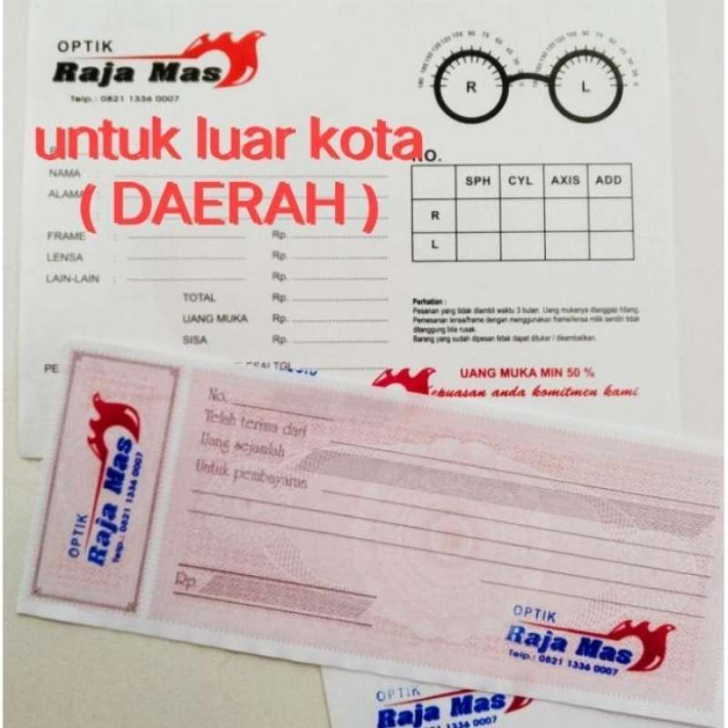 Jual Nota Optik | Bon Kacamata| Kwitansi Pembelian Kacamata - Kwitansi ...