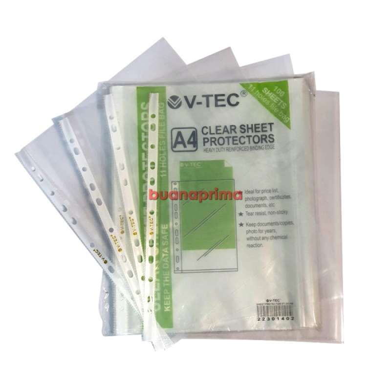 Jual Sheet Protector V-tec A4 F4 Isi 100 Lembar Vtec Plastik Ordner ...