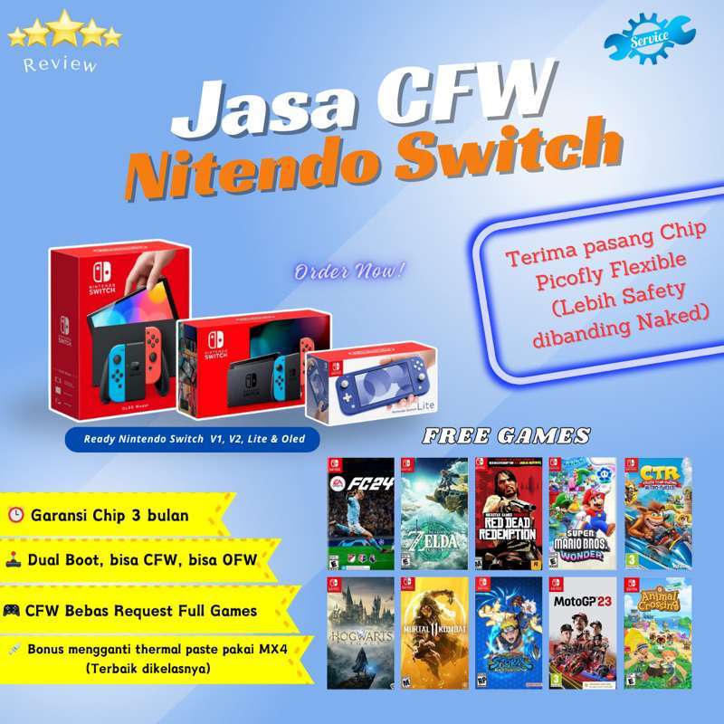 Jual Jasa Cfw Hwfly Picofly Nintendo Switch V1 V2 Lite Oled Murah - Oled Di Seller Central ...