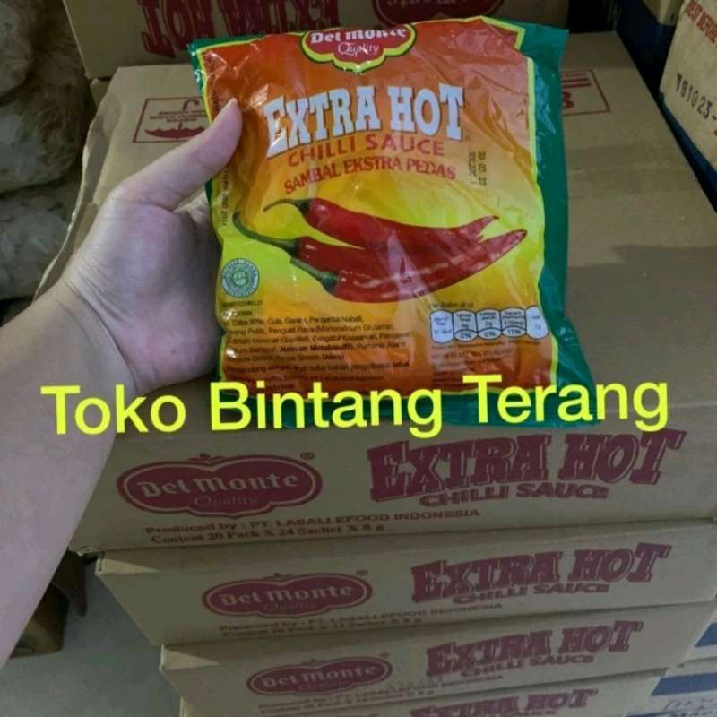 Jual Delmonte Saos Sambal Extra Hot Sachet Stick 1 Dus Isi 20 Pak X 24 ...