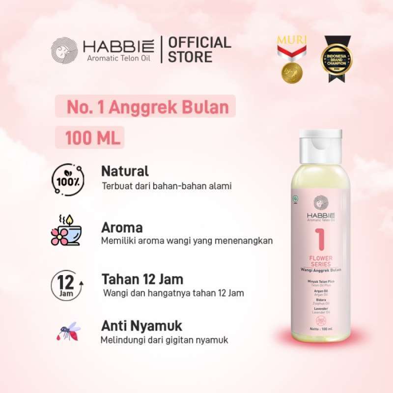 Promo Habbie Aromatic Minyak Telon Flower Series 100ml - Anggrek Bulan ...
