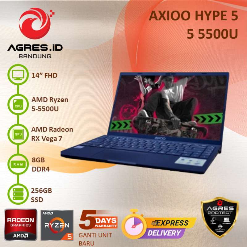Jual Axioo Hype 5 Amd X5 Ryzen 5 5500u 16gb 256gb W11 14 Fhd - Blue Di ...