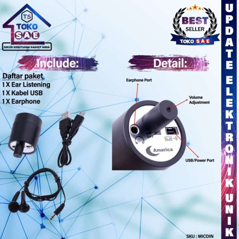 Jual Mini Spy Bug Wall Home Alat Sadap Penyadap Suara Tembus Dinding ...