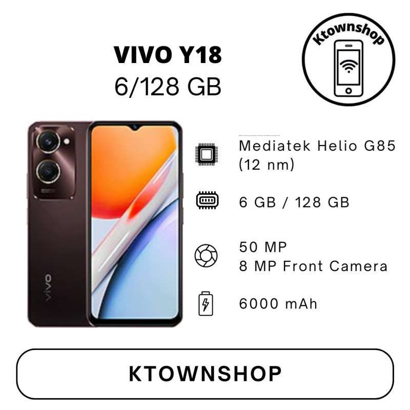 Jual Vivo Y18 6/128 Gb Garansi Resmi Di Seller Ktownshop - Gebang Putih, Kota Surabaya | Blibli