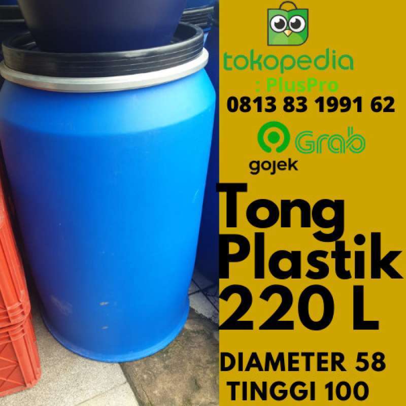 Promo Tong Biru 200 Liter [100% Baru] Plastik Hdpe 200 Liter / Drum ...